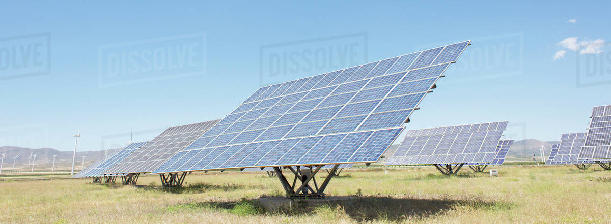 Solar panels in rural landscape - Royalty-free Stock Photo | Dissolve