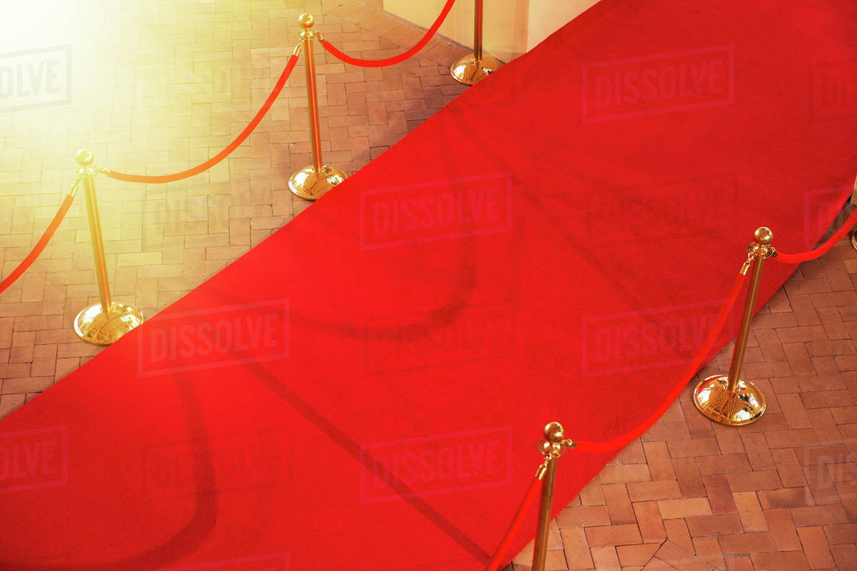 High angle view of empty red carpet - Royalty-free Stock Photo | Dissolve