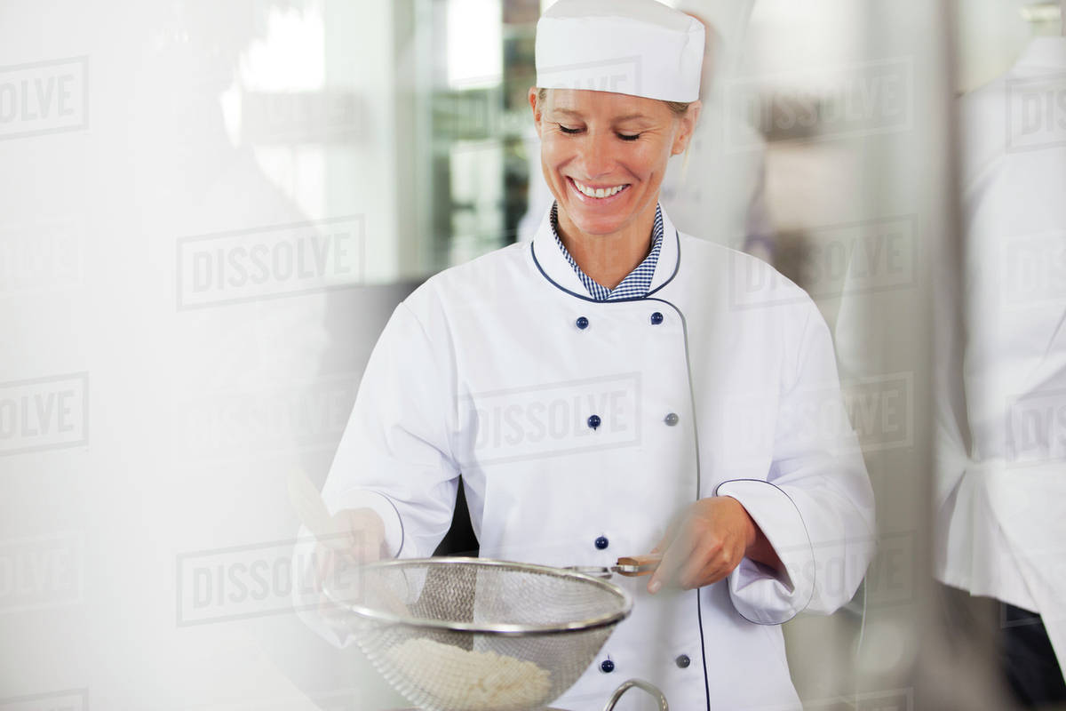 Chef baking in restaurant kitchen - Stock Photo - Dissolve