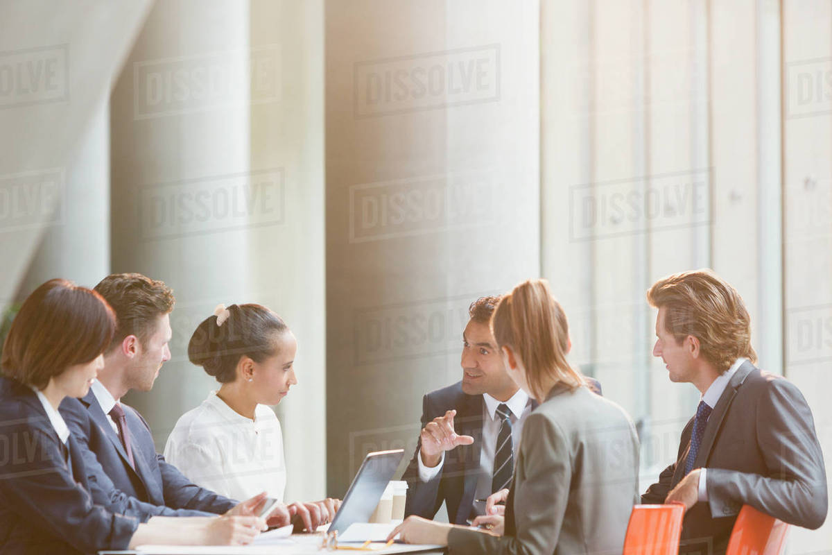 Businessman leading conference room meeting - Royalty-free Stock Photo ...
