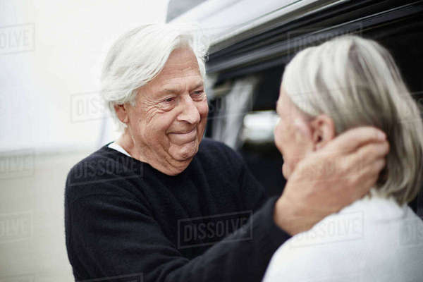 Affectionate senior couple face to face - Royalty-free Stock Photo ...