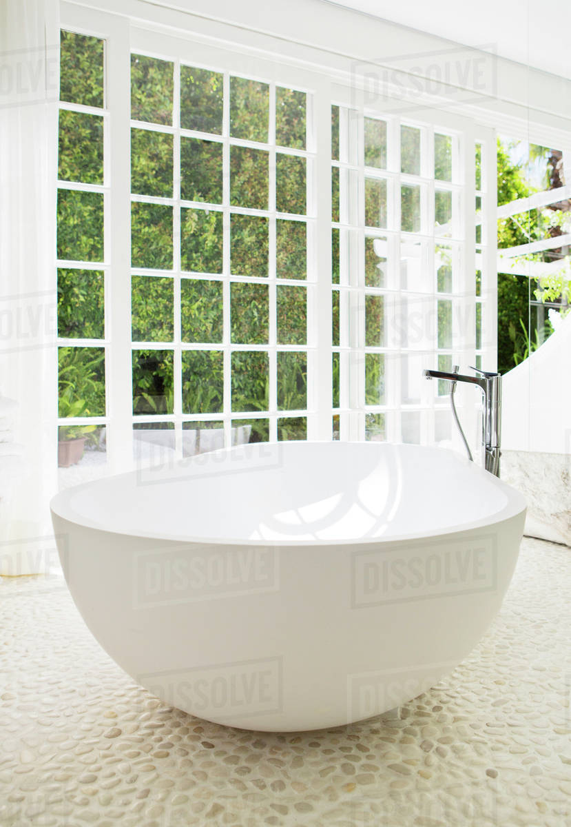 Bathtub in modern bathroom - Stock Photo - Dissolve