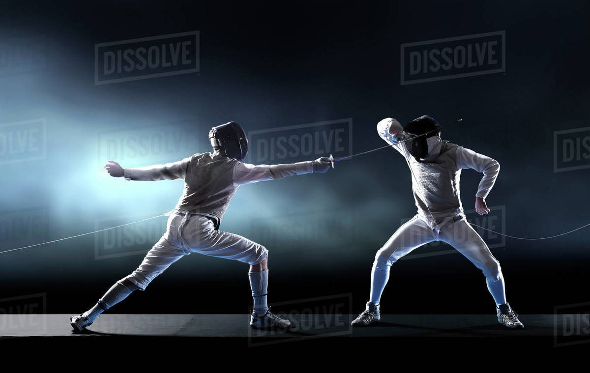 Men fencing - Stock Photo - Dissolve