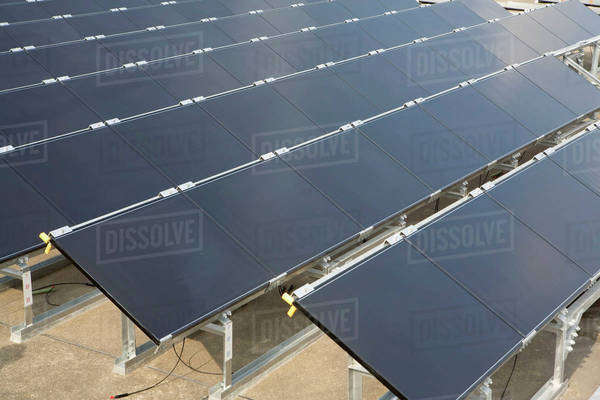 Detail of solar panels in rows - Royalty-free Stock Photo | Dissolve