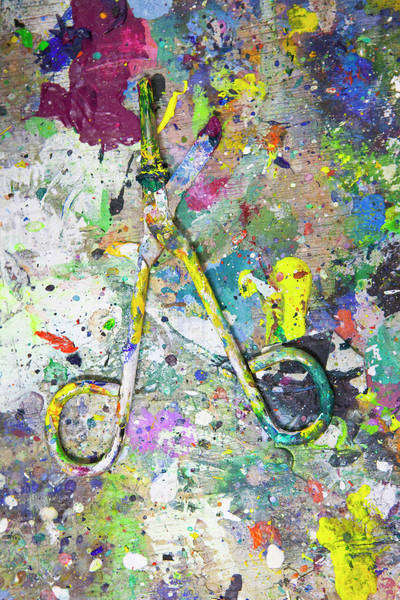 Splattered paint on scissors - Royalty-free Stock Photo | Dissolve