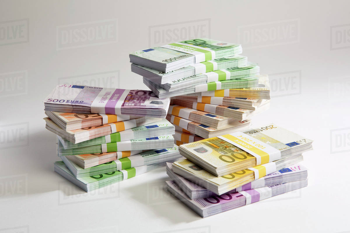Stacks Of Large Billed Euro Banknotes Stock Photo Dissolve Stacks Of Large Billed Euro Banknotes Stock Photo Dissolve