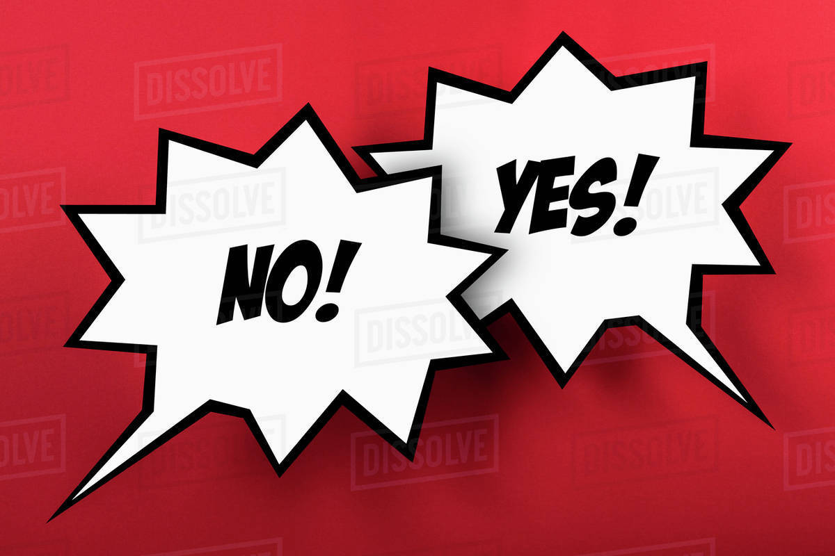 Contrasting speech bubbles against red background - Stock Photo - Dissolve