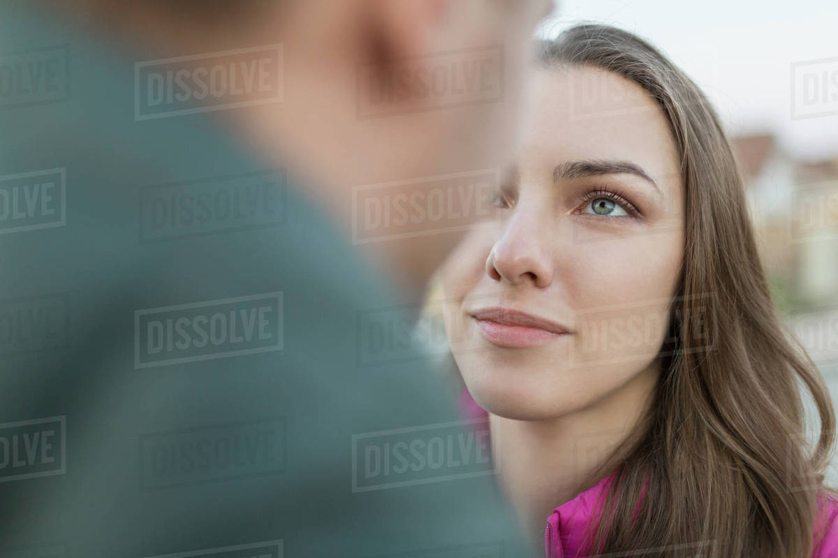 Close-up of young woman looking at man - Royalty-free Stock Photo ...
