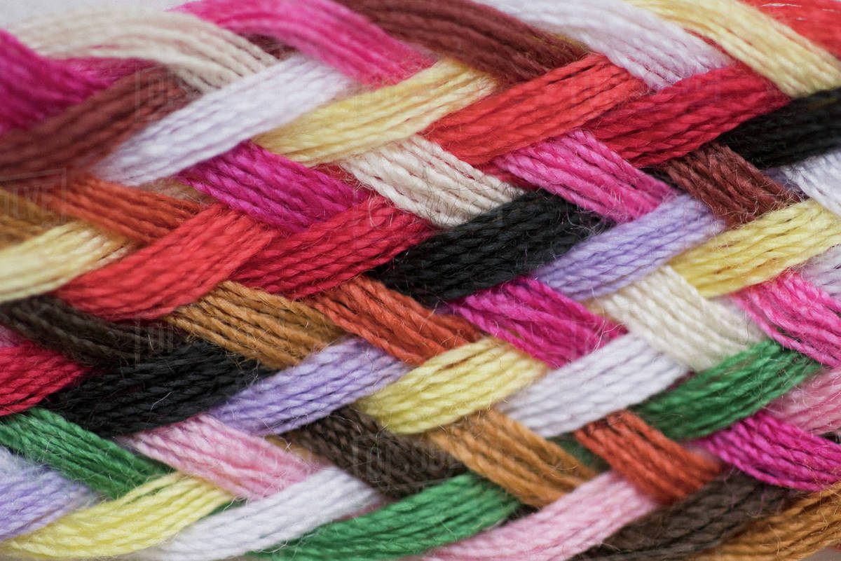 Full frame shot of colorful knitted wool - Stock Photo - Dissolve