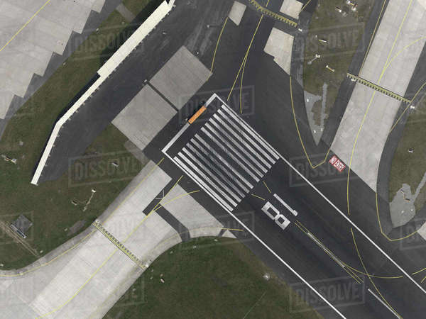 Aerial view of tarmac at airport - Royalty-free Stock Photo | Dissolve