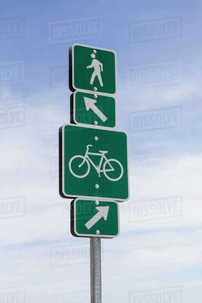 Pedestrian and bicycle road sign - Royalty-free Stock Photo | Dissolve