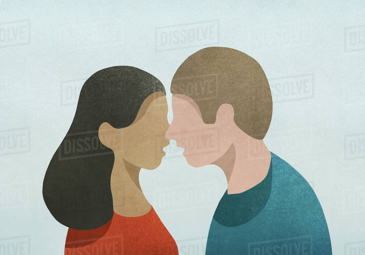 Couple face to face - Royalty-free Stock Photo | Dissolve
