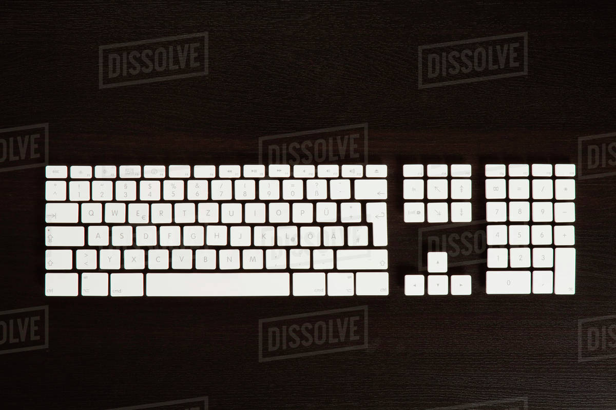 Separate computer keys arranged to look like an actual keyboard - Stock ...